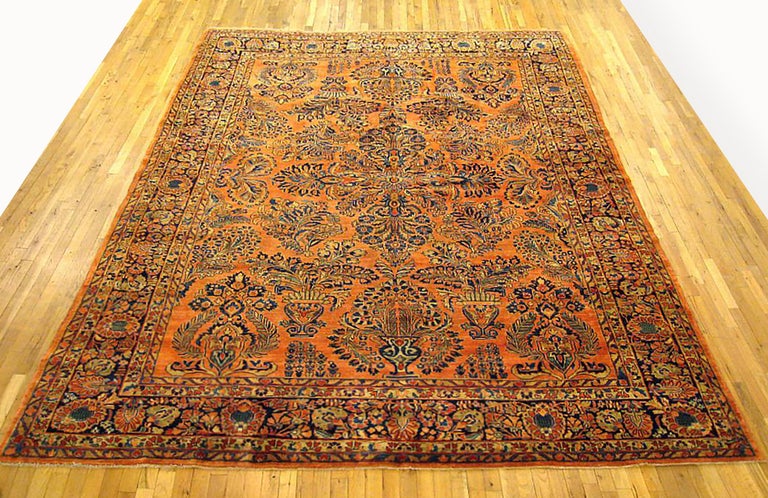 Antique Persian Sarouk Oriental Rug, in Room size, with Intricate ...