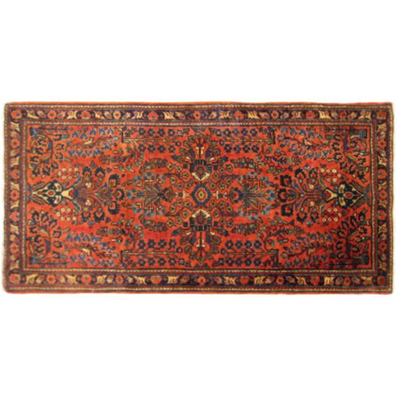Antique Persian Heriz Karaja Oriental Rug, in Small Size, with Blue ...