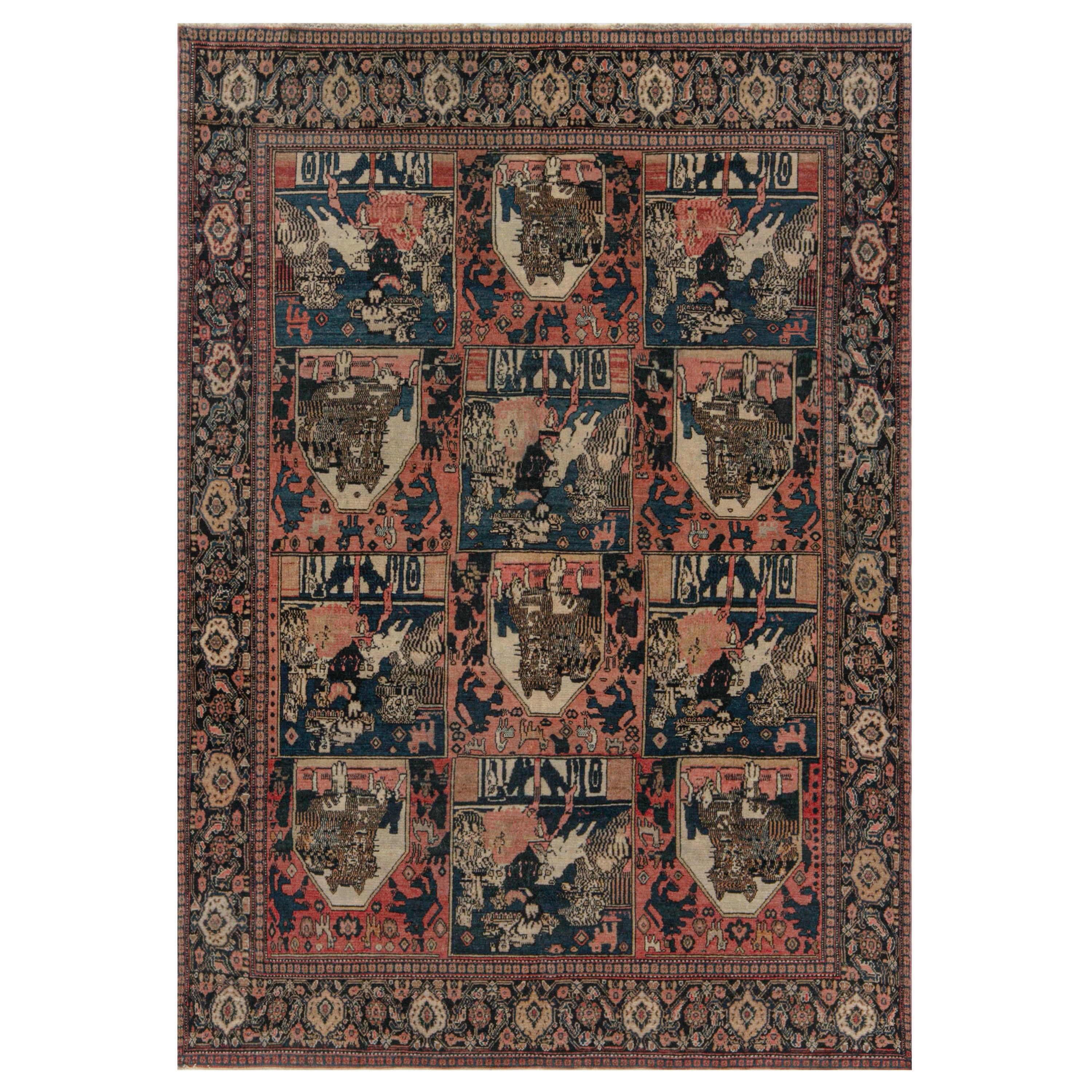 1960s Square Persian Senneh Rug For Sale at 1stDibs