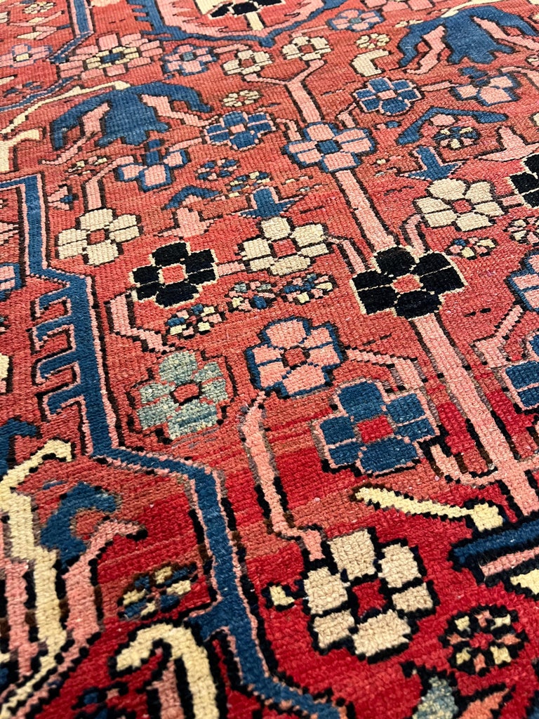 Tapis persan antique Serapi, tapis oriental en laine fait à la main ...