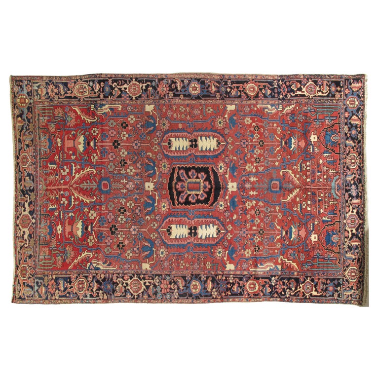 Tapis persan antique Serapi, tapis oriental en laine fait à la main ...