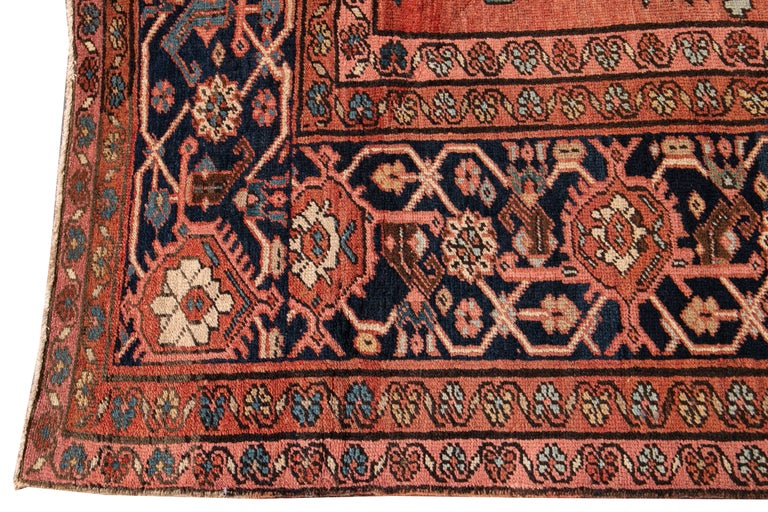 Antique Persian Serapi Handmade Colorful Wool Rug For Sale at 1stDibs