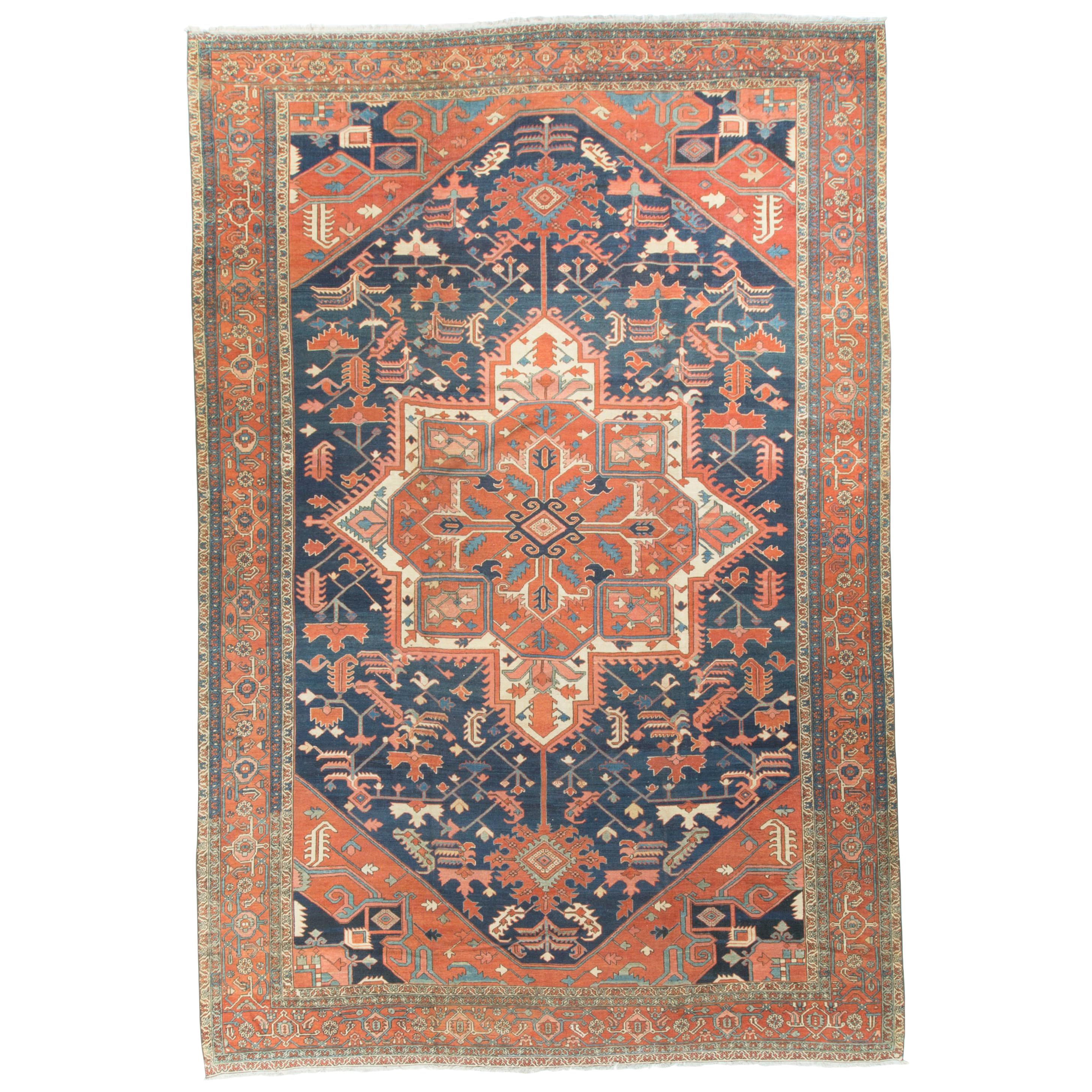 Antique Persian Heriz Serapi Rug, circa 1940 For Sale at 1stDibs