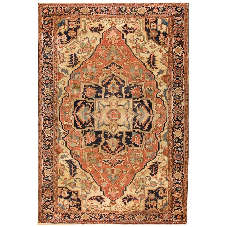 Antique Persian Serapi Rug 8' 5" x 12' 6" For Sale at 1stDibs