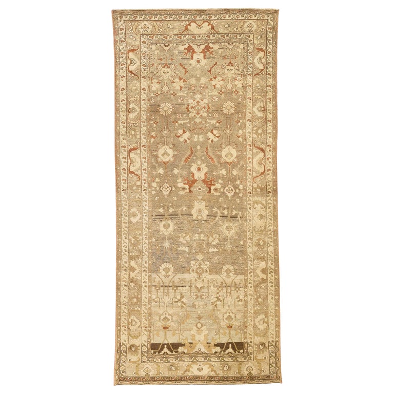 Antique Persian Shahsavan Rug with Brown and Ivory Floral Patterns For ...