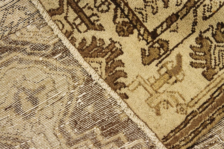 Antique Persian Shahsavan Rug with Brown and Ivory Geometric Tribal ...