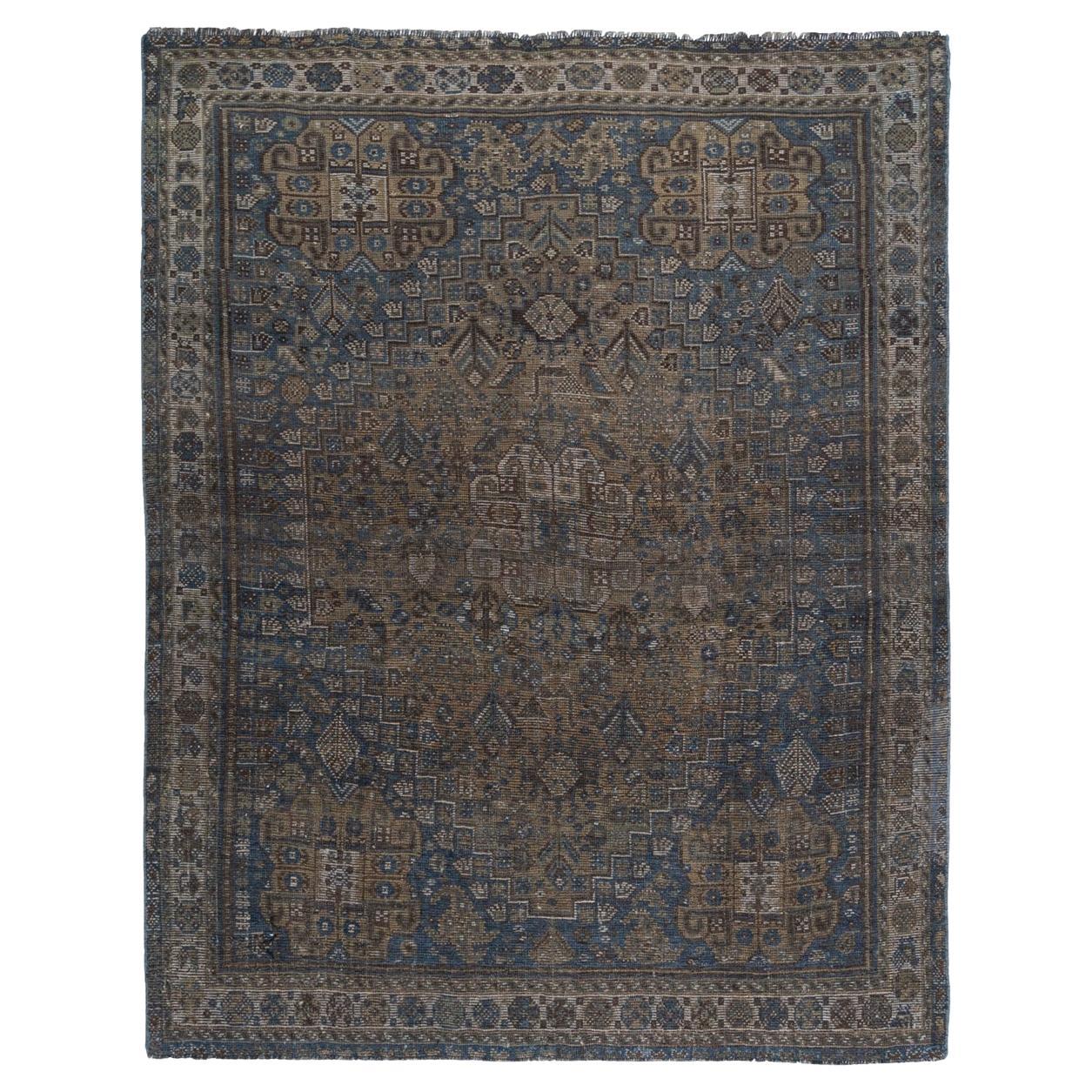 Antique Persian Square Rug Sirjan Design For Sale at 1stDibs