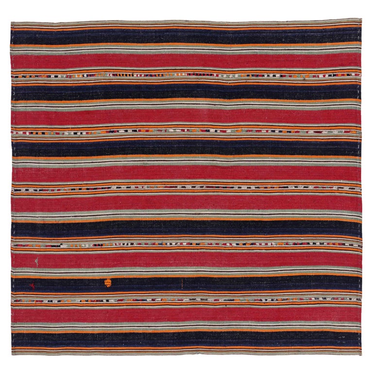 Antique Persian Square Rug Jajim Design For Sale at 1stDibs