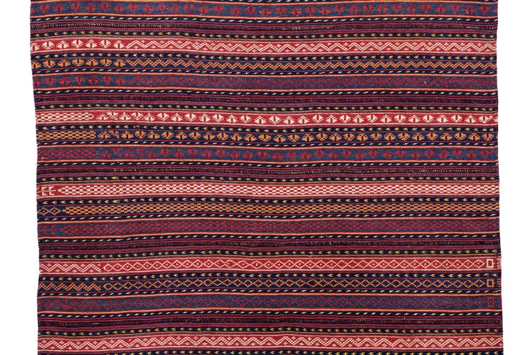 Antique Persian Square Rug Jajim Design For Sale at 1stDibs
