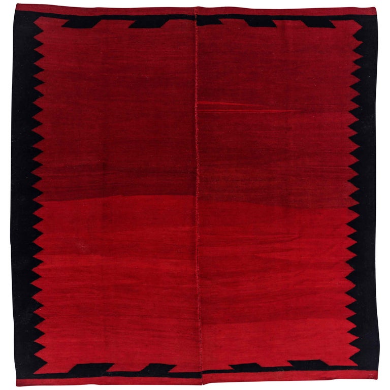 Antique Persian Square Rug Kilim Design For Sale at 1stDibs