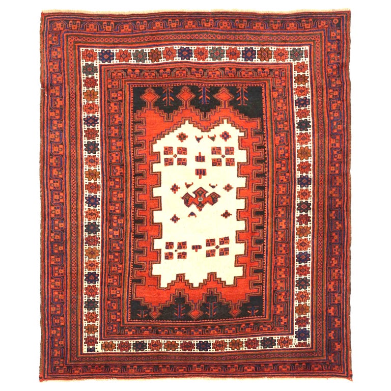 Antique Persian Square Rug Sirjan Design For Sale at 1stDibs