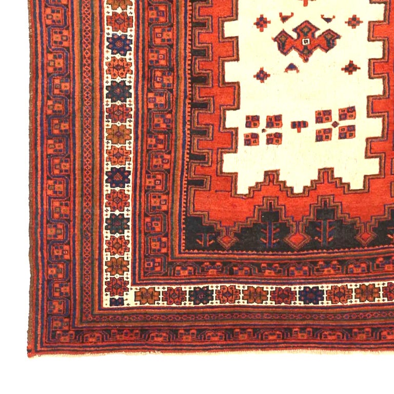 Antique Persian Square Rug Sirjan Design For Sale at 1stDibs