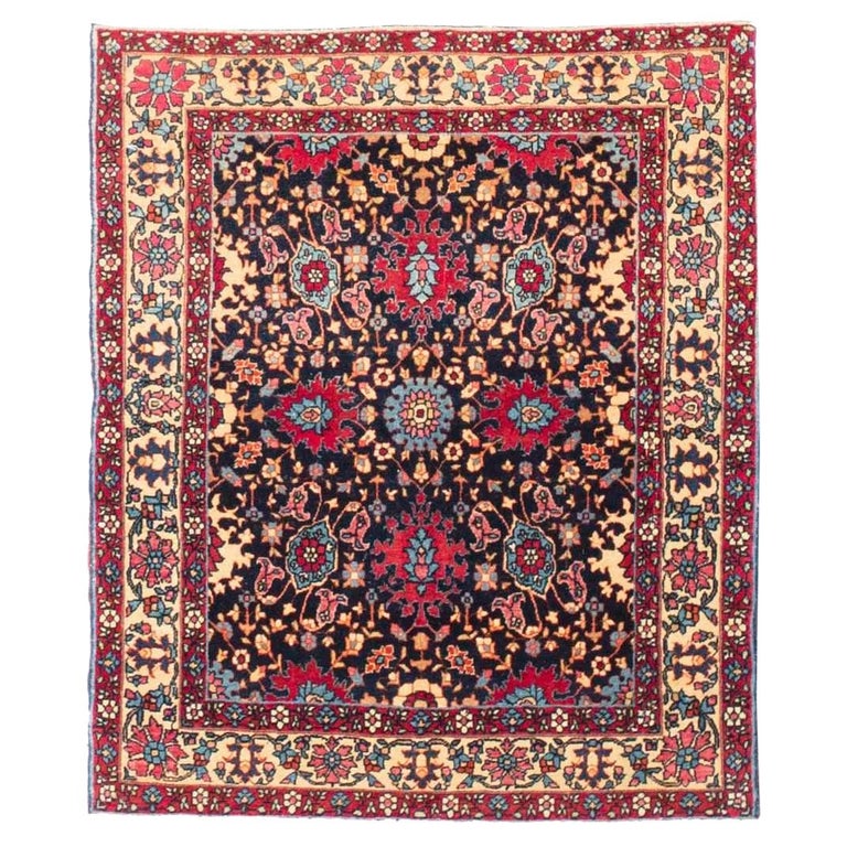 Antique Persian Square Rug Tehran Design For Sale at 1stDibs