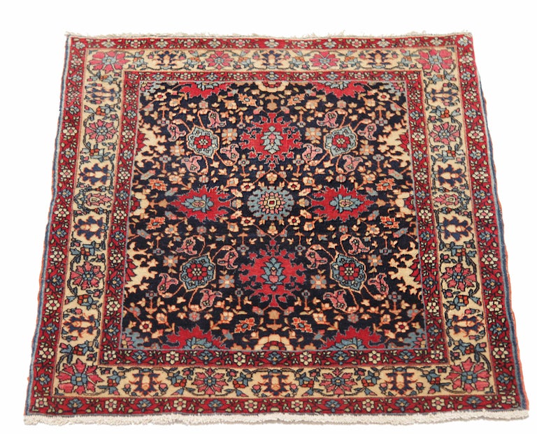 Antique Persian Square Rug Tehran Design For Sale at 1stDibs