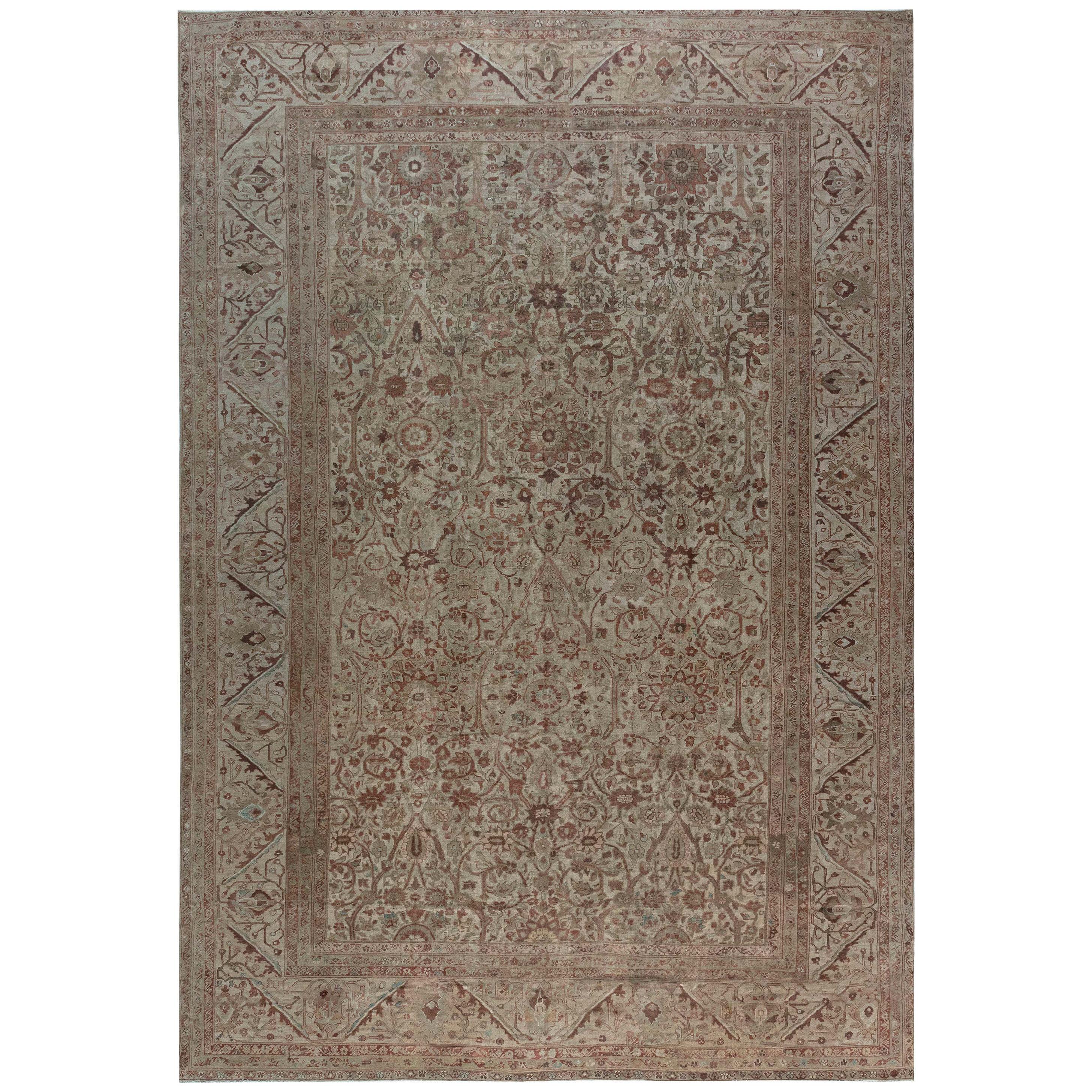 Soft Colored Rustic Antique Persian Sultanabad Carpet, circa 1890s For ...