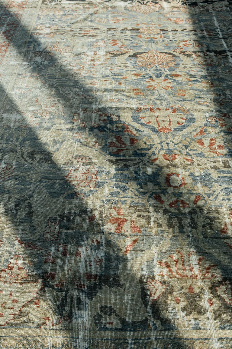 Antique Persian Sultanabad Distressed Rug For Sale at 1stDibs