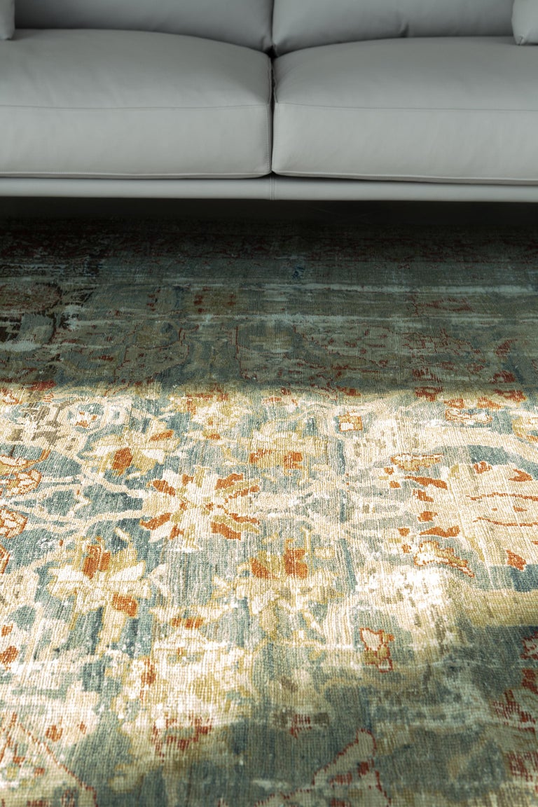 Antique Persian Sultanabad Distressed Rug For Sale at 1stDibs