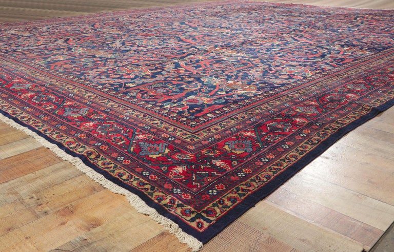 Antique Persian Sultanabad Mahal Rug Mustafavi Design, Hotel Lobby Size ...