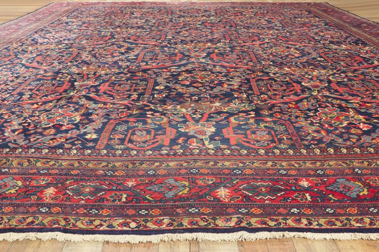 Antique Persian Sultanabad Mahal Rug Mustafavi Design, Hotel Lobby Size ...