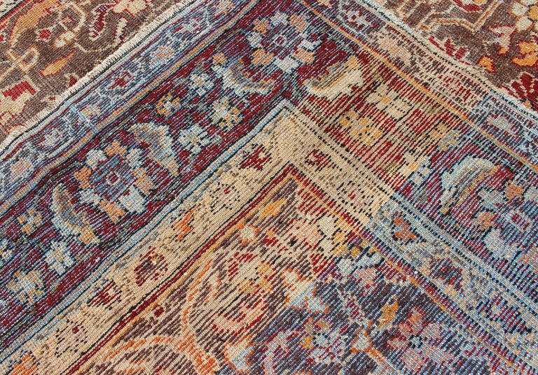 Gray Background Antique Persian Sultanabad with All-Over Floral Design ...