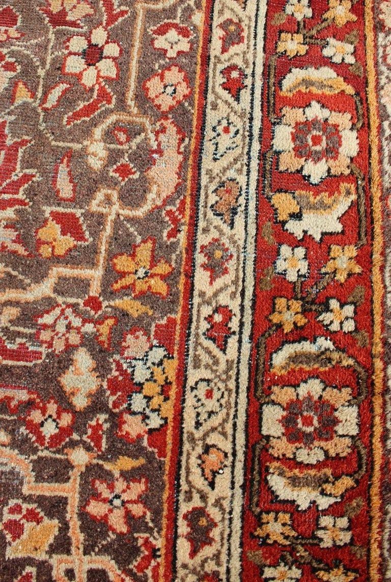 Gray Background Antique Persian Sultanabad with All-Over Floral Design ...