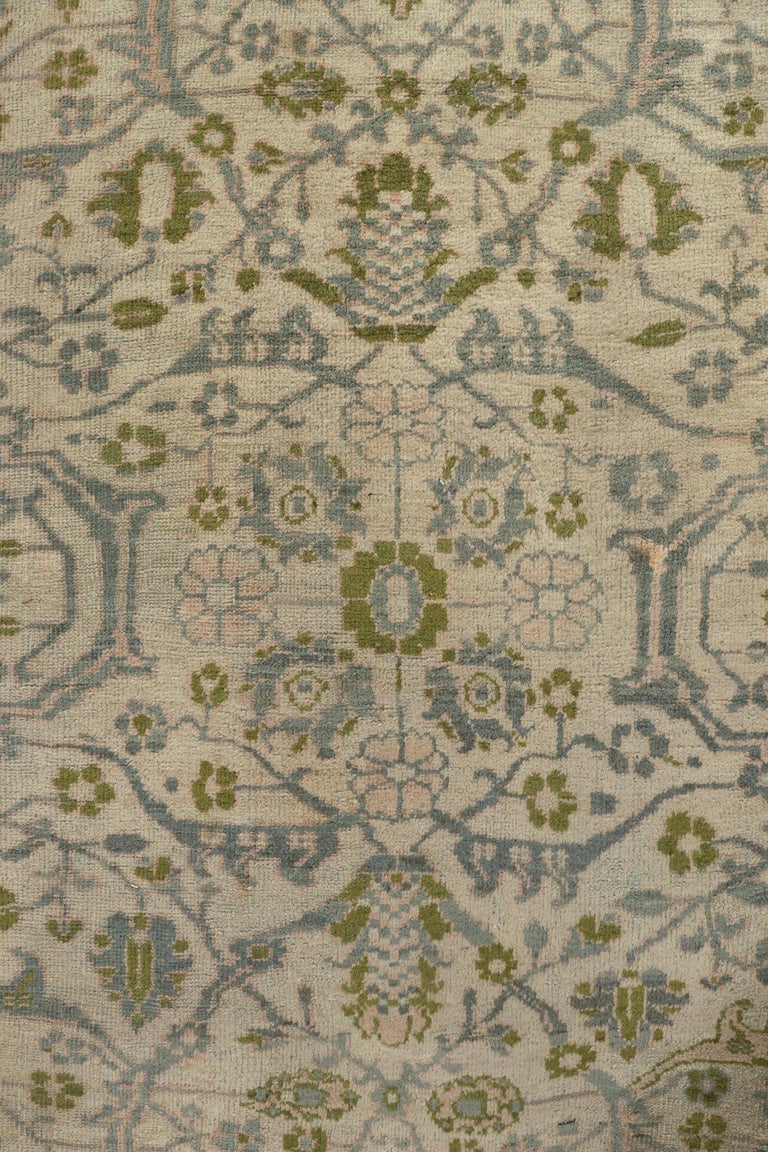 Antique Persian Sultanabad Rug in Gray with Green Floral Pattern by Rug ...