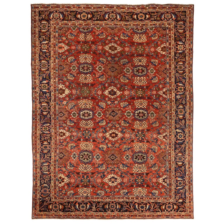 Antique Persian Sultanabad Rug with Red Field of Herati Details, circa ...