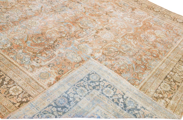 Allover Antique Persian Mahal Handmade Rust Oversize Wool Rug For Sale ...