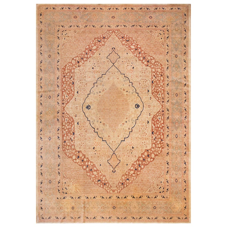 Antique Persian Tabriz Rug For Sale at 1stDibs