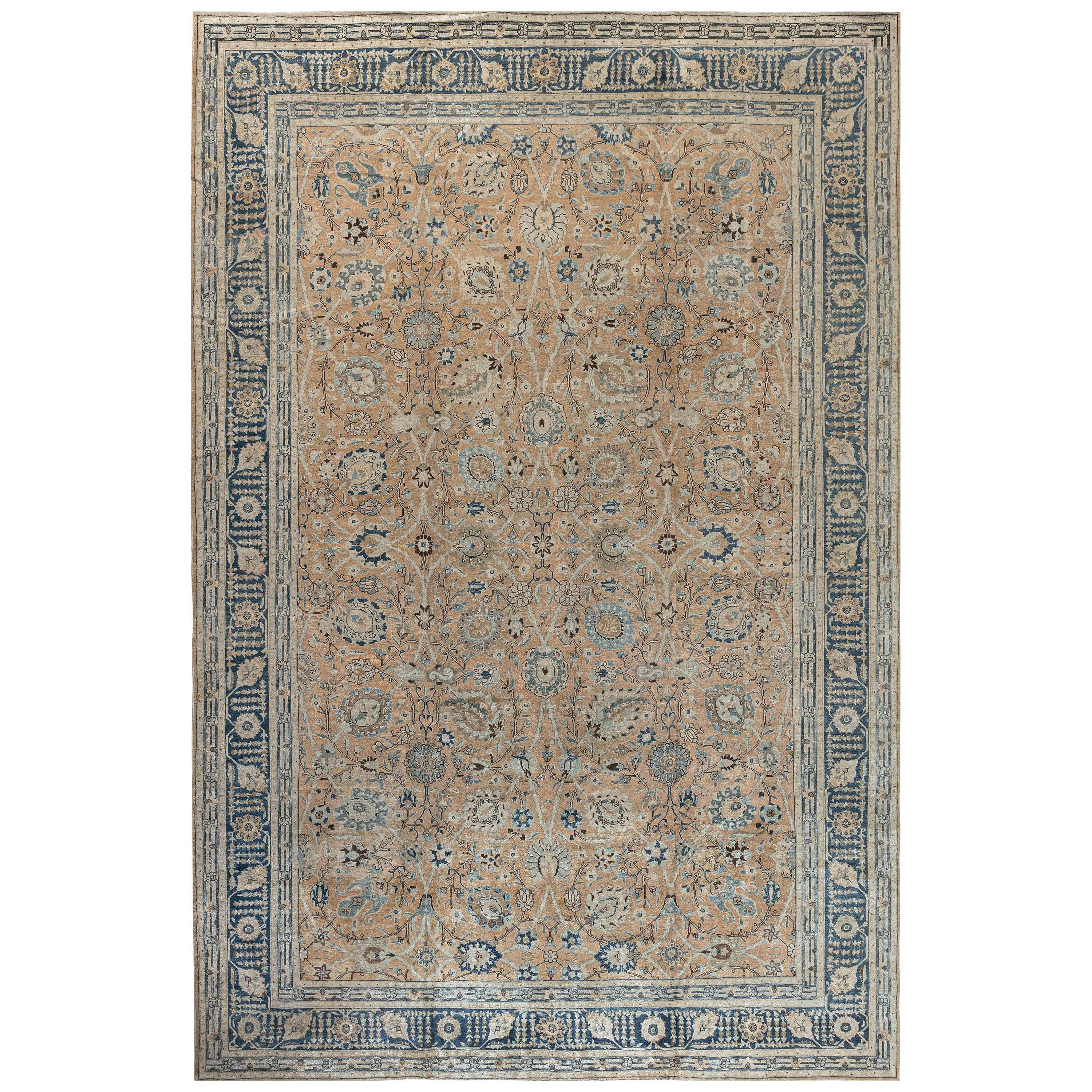 Antique Silk Tabriz Persian Rug at 1stDibs