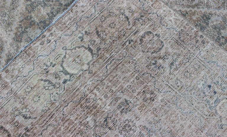 Antique Persian Tabriz Rug in Muted Colors with Layered Medallion ...