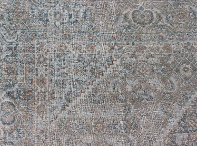 Antique Persian Tabriz Rug in Muted Colors with Layered Medallion ...