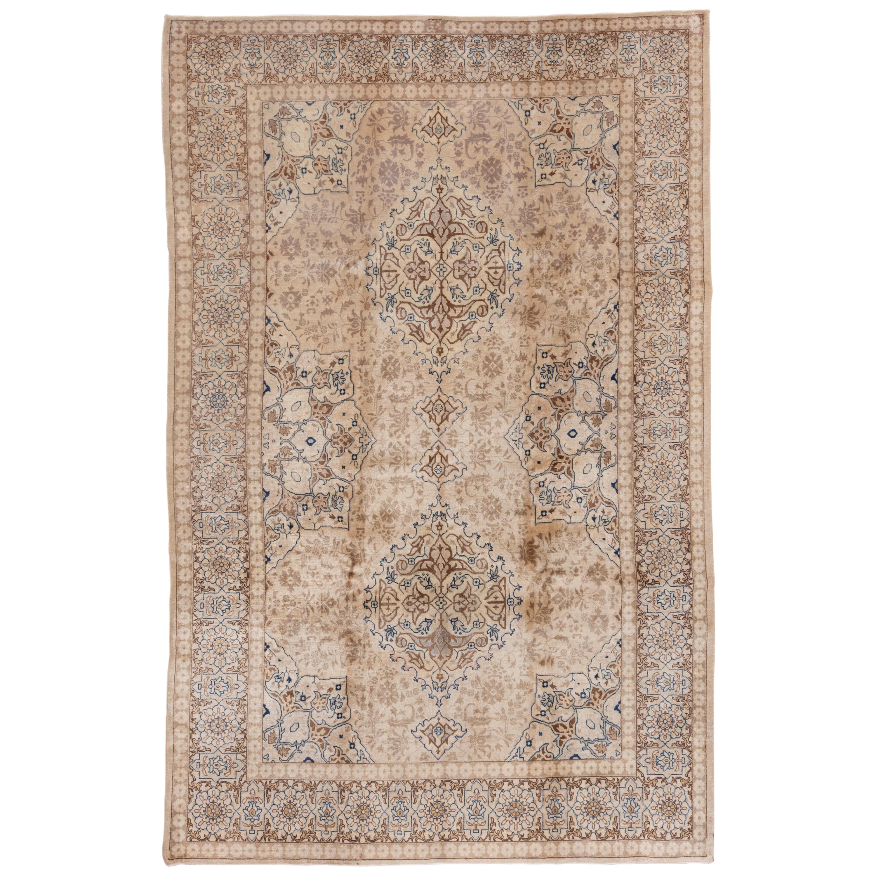 Antique Persian Rug in Tabriz Design with Gold and Brown Color Palette ...