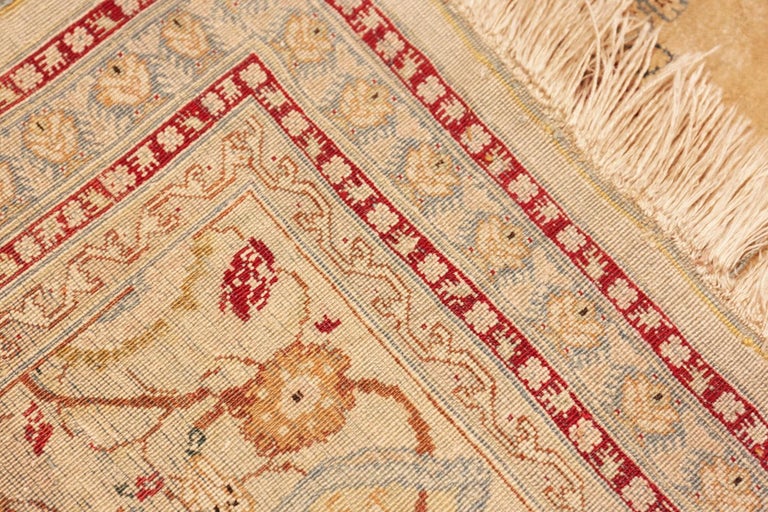 Antique Persian Tabriz Silk Prayer Rug. 4 ft 3 in x 5 ft 6 in For Sale ...