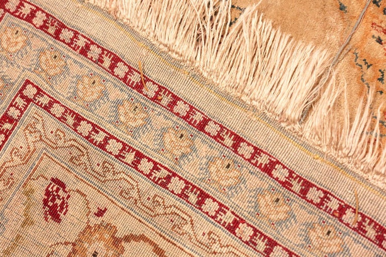 Antique Persian Tabriz Silk Prayer Rug. 4 ft 3 in x 5 ft 6 in For Sale ...