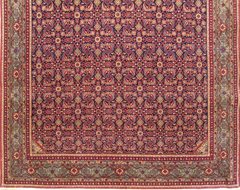 Antique Persian Tehran Small Carpet with Repeating Herati Design on a ...