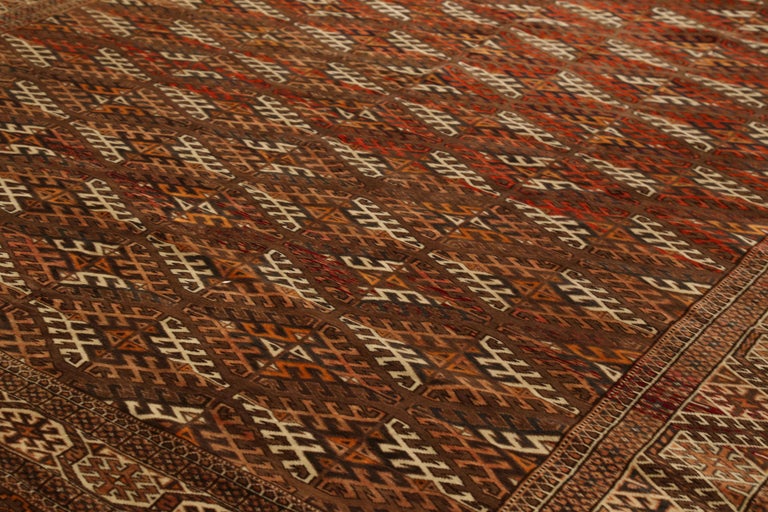 Antique Persian Turkmen Rug with Black and White Diamond Patterns on ...