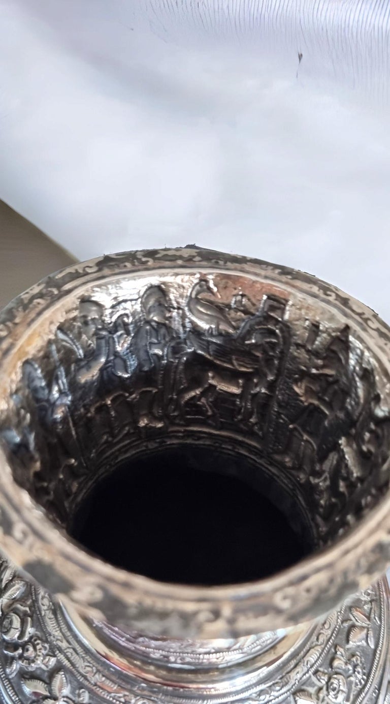 Antique Persian Zoroastrian Parsi Parsee "Muktad" Silver Vase, 1900 For ...