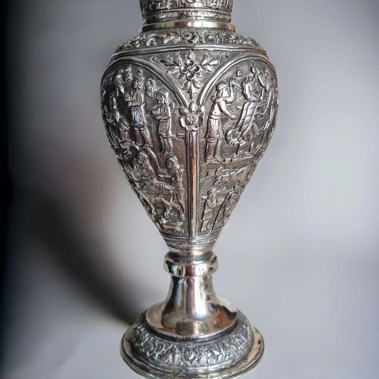 Antique Persian Zoroastrian Parsi Parsee "Muktad" Silver Vase, 1900 For ...