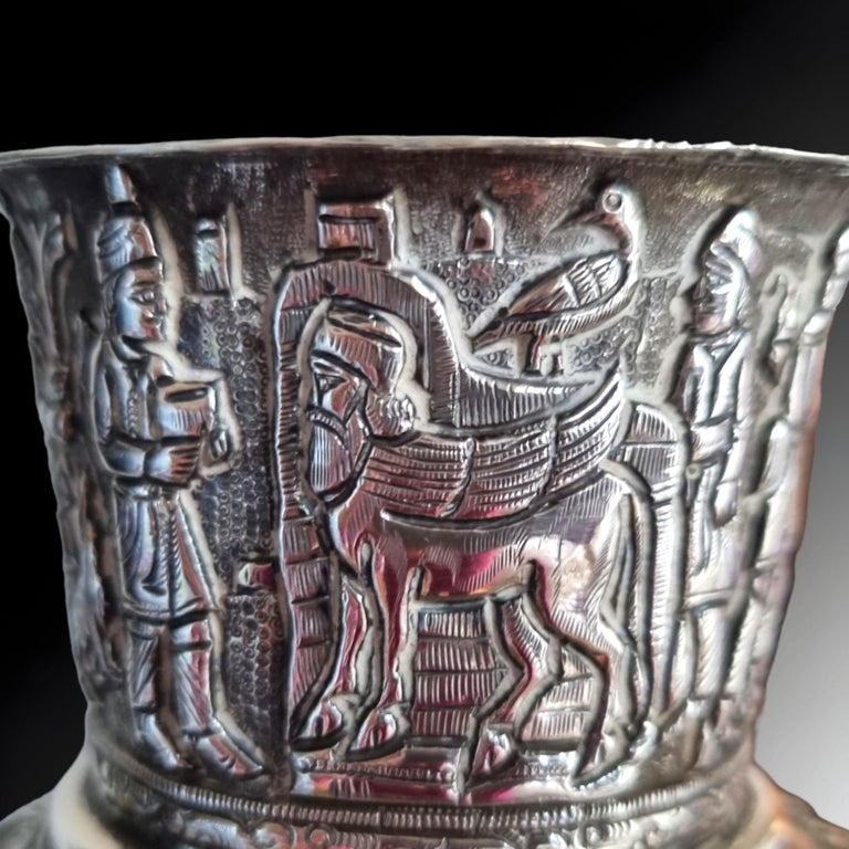 Antique Persian Zoroastrian Parsi Parsee "Muktad" Silver Vase, 1900 For ...