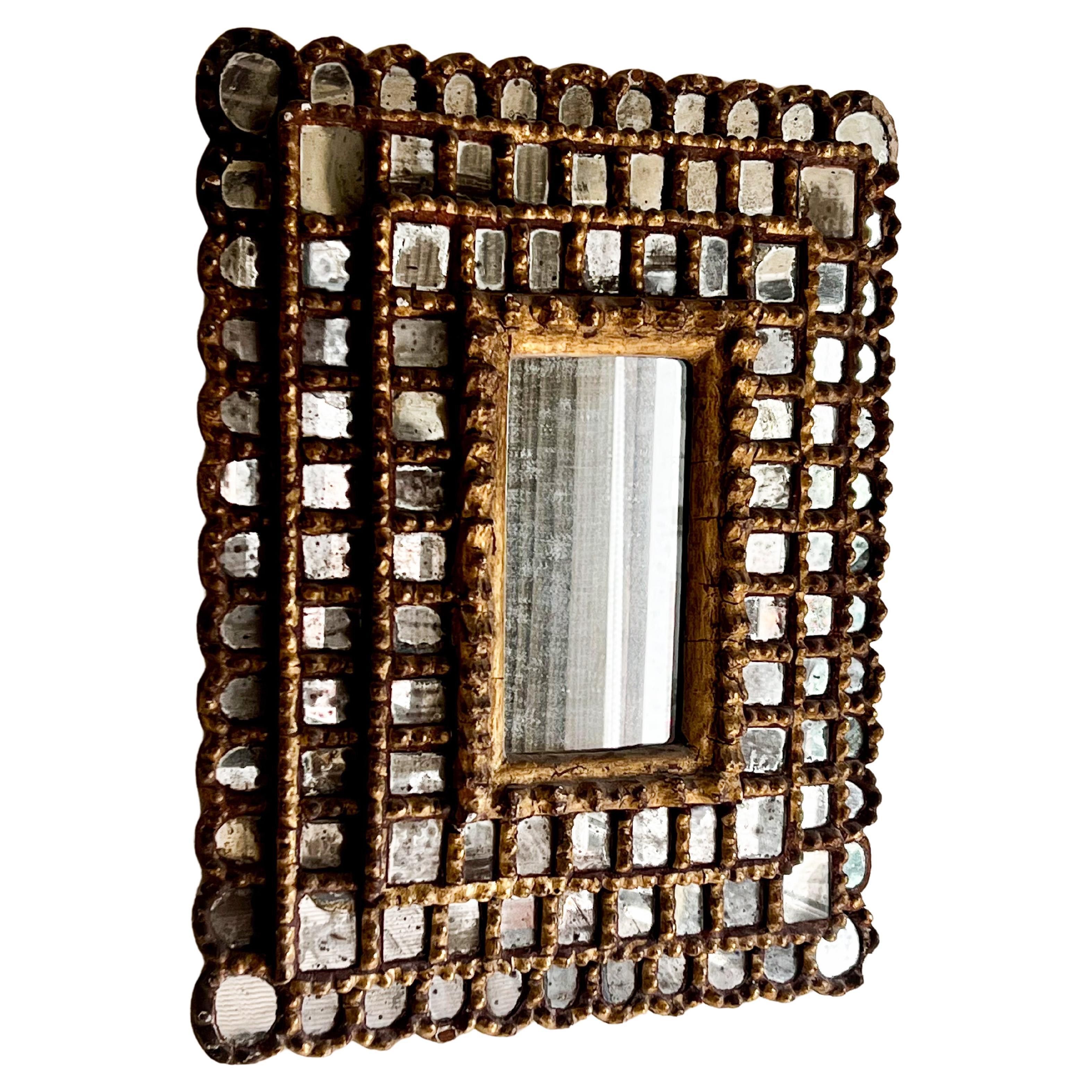 Antique Peruvian Sunburst Mirror Gilded and Wood For Sale at 1stDibs