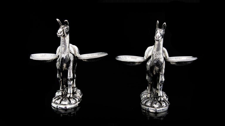 Antique Peruvian Sterling Silver Llamas Salt and Pepper Figurines For ...