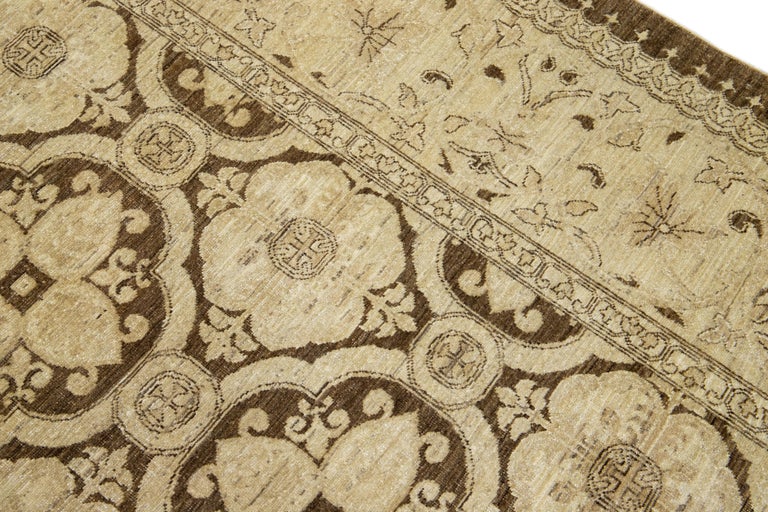 Antique Peshawar Handmade Allover Designed Beige Wool Rug For Sale at ...