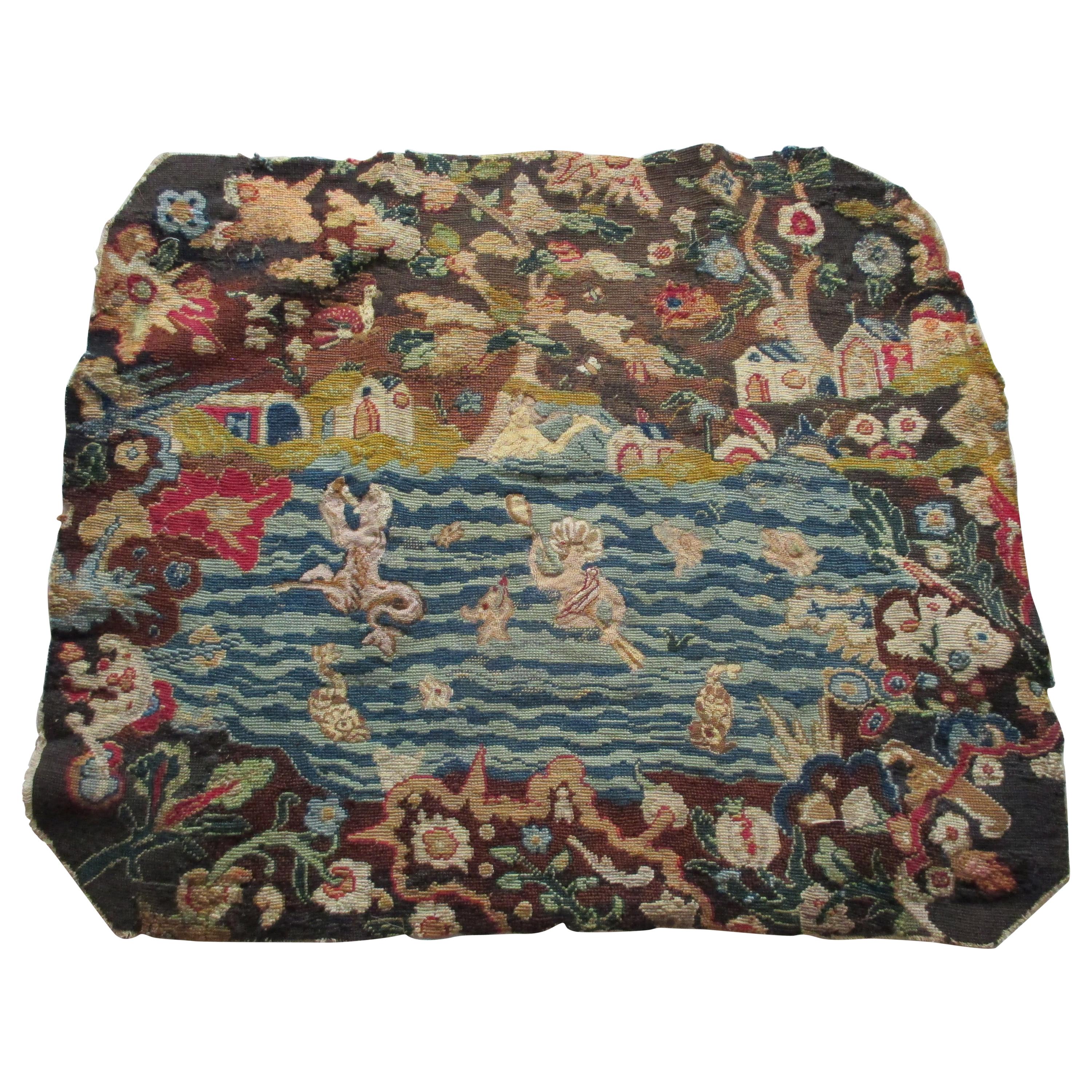 English Framed Petit Point Sampler with Animals and Floral Motifs ...