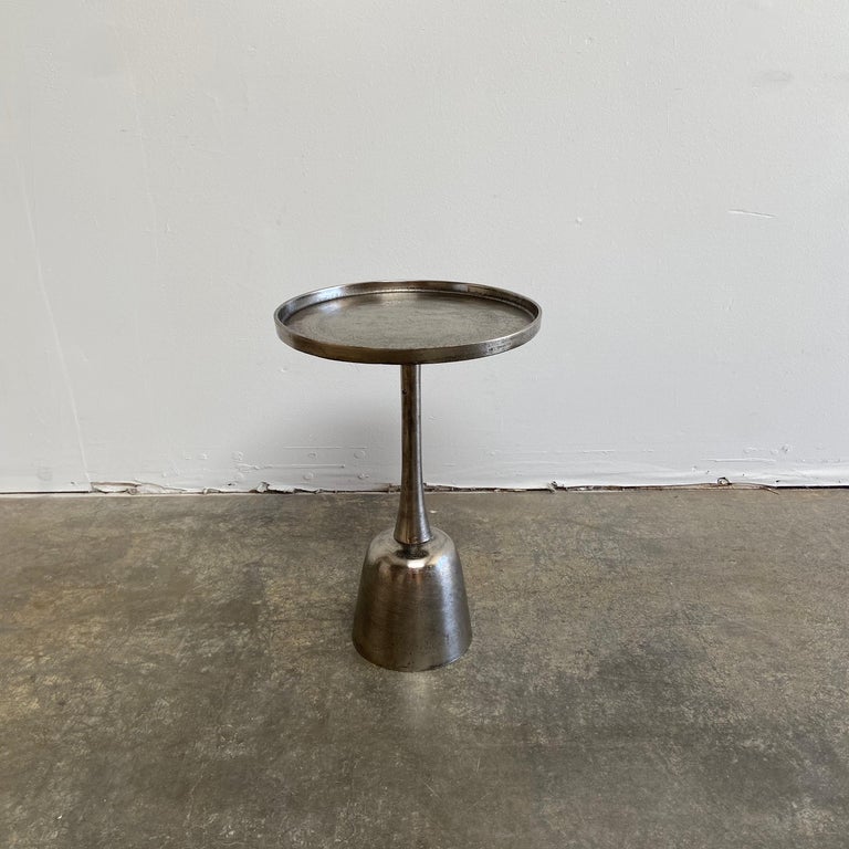 Antique Pewter Finish Side Table For Sale at 1stDibs