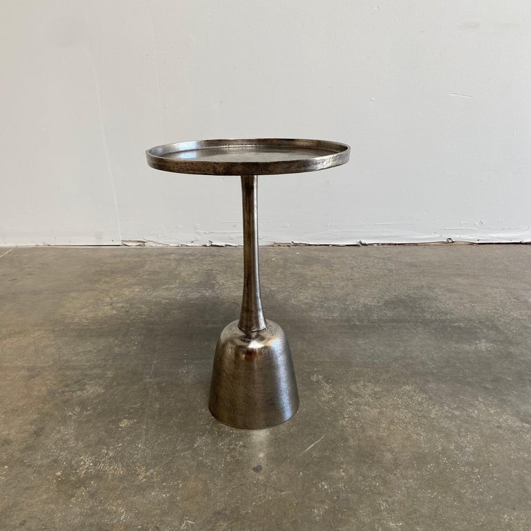 Antique Pewter Finish Side Table For Sale at 1stDibs