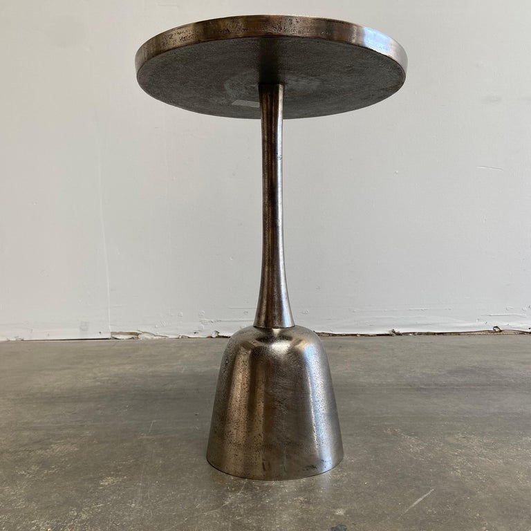 Antique Pewter Finish Side Table For Sale at 1stDibs