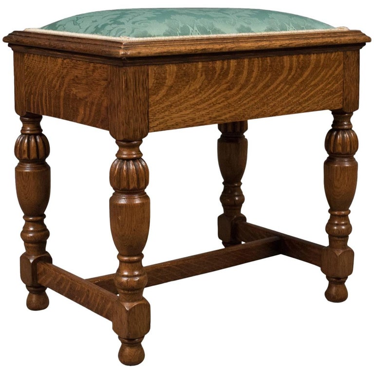 Antique Piano Stool, English Oak Music Seat, Edwardian, circa 1910 at ...