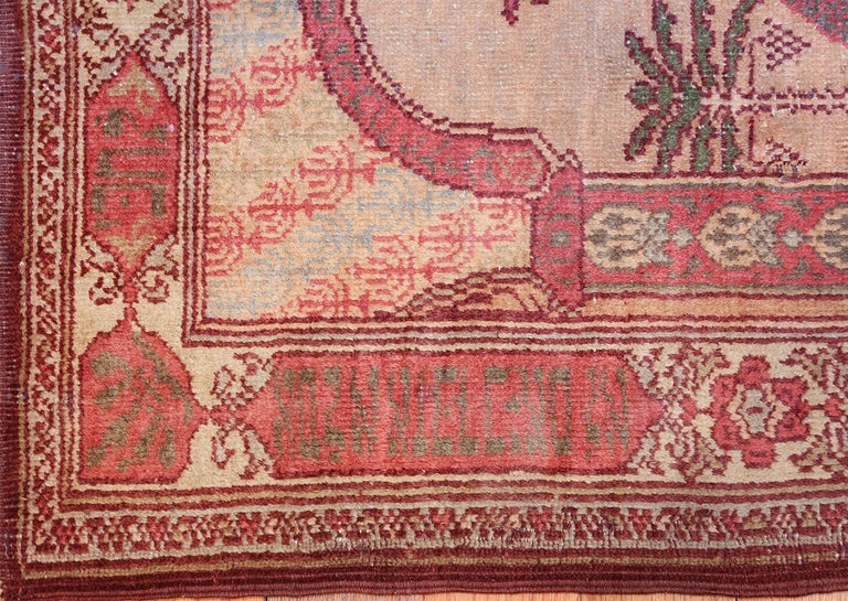 Antique Pictorial Dome of the Rock Israeli Marbediah Rug. Size: 2' 4" x ...