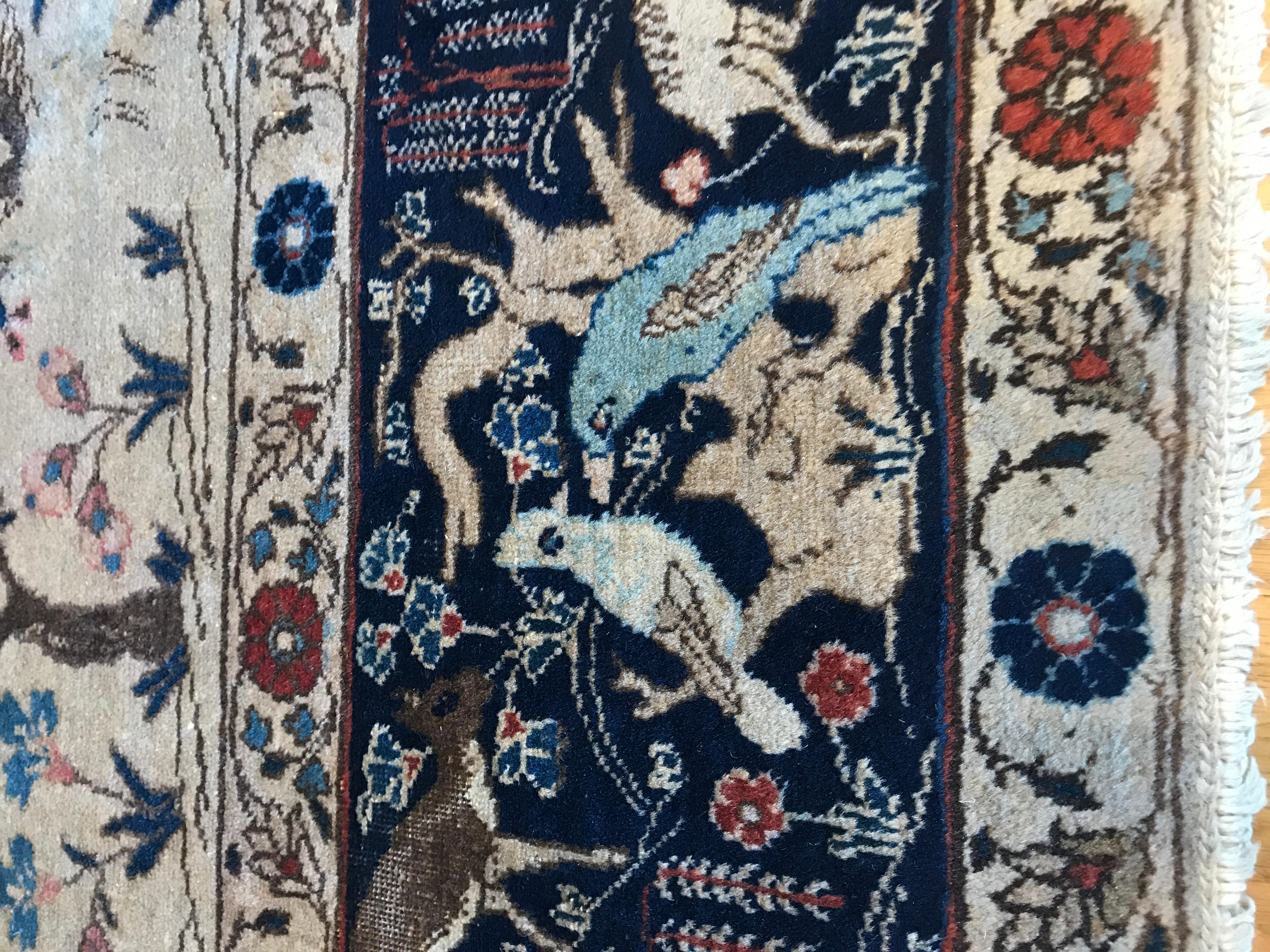 Antique Pictorial Tabriz Rug, circa 1890 at 1stDibs